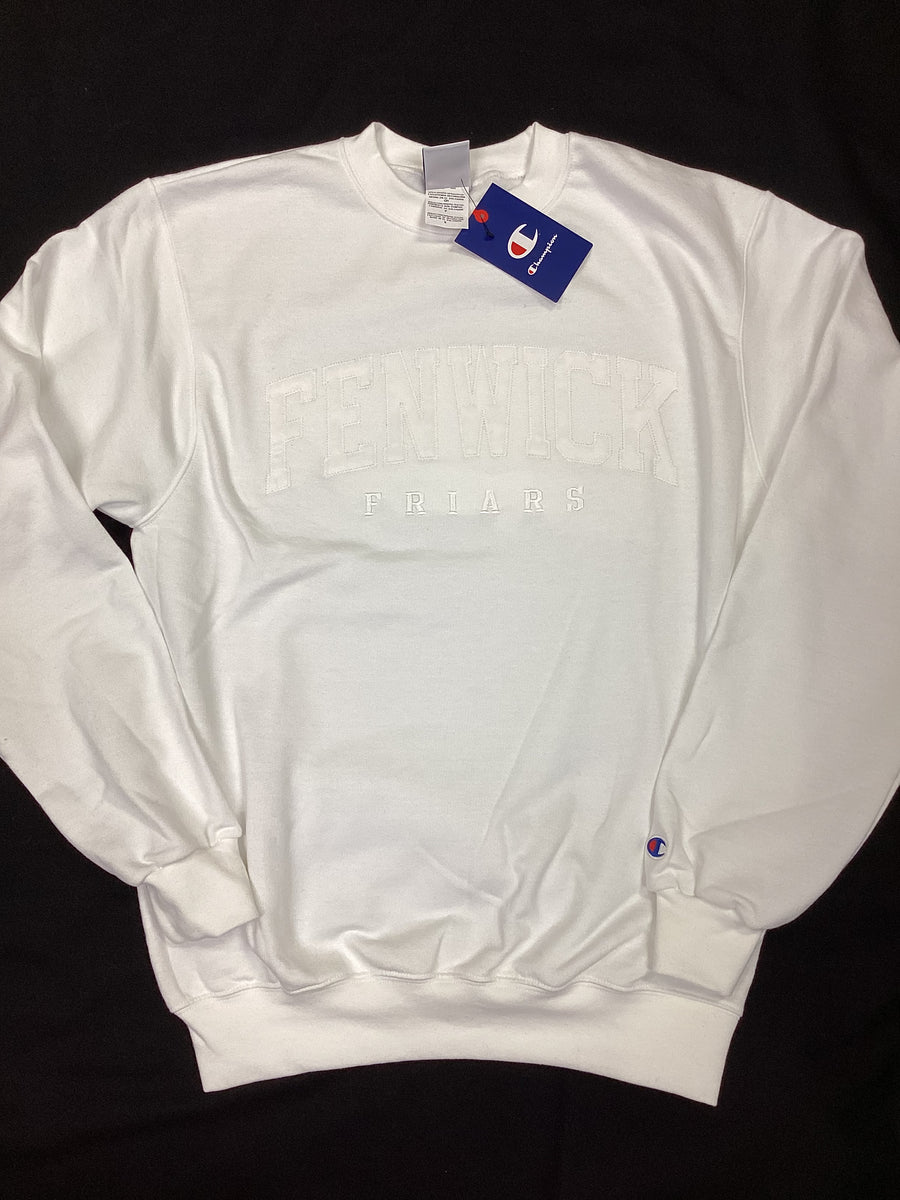 Uniform Approved Fenwick Friars Monochromatic Crewneck White – Fenwick ...